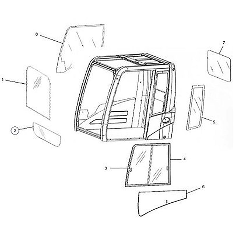 1229632 Fits Caterpillar Front Lower Window Cab Glass For 311B 312B ...