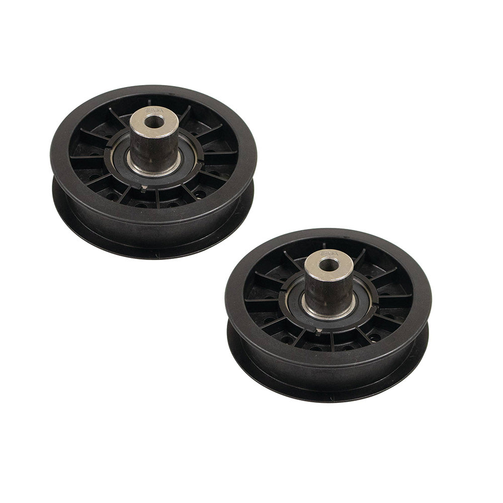 Set of (2) Flat Idler Pulley AM138079 Fits John Deere X310 X320 X324 ...