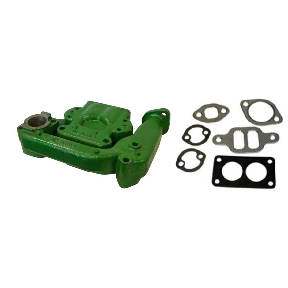 2 pc Intake & Exhaust Manifold w/ Gaskets Fits John Deere Tractor Model ...