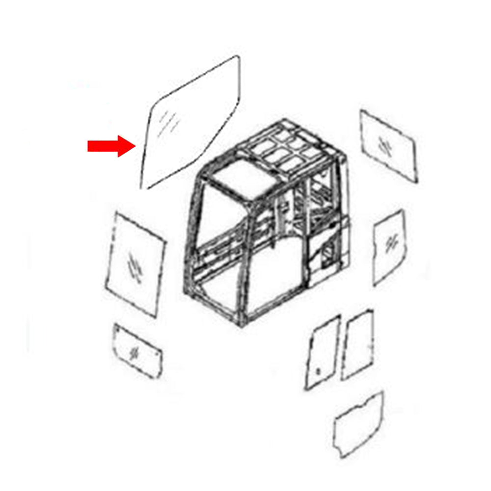 Side Cab Glass Fits Komatsu Replaces 22B-54-15221 - Reliable ...