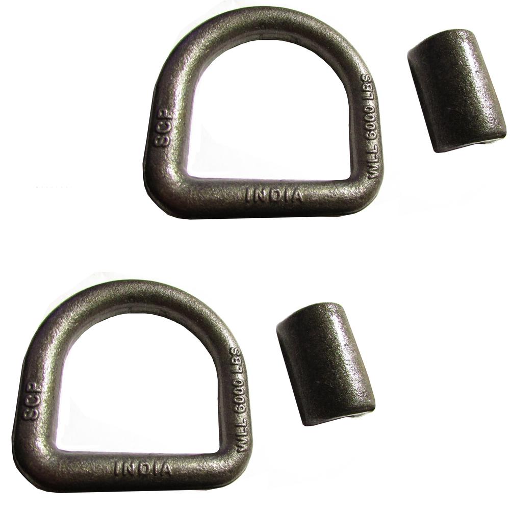 2 Forged 5/8" Dia. D-Rings w/ Weld-On Clip 6000 Lbs Flatbed Trailer ...