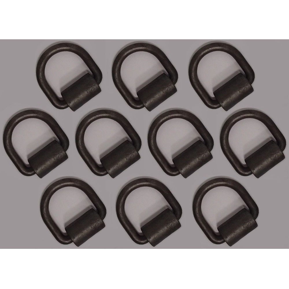 (10) 1/2" D Ring Weld-On Flatbed Truck Trailer Ratchet Strap Cargo Tie ...