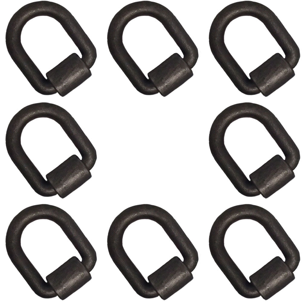 (8) Forged 1" Weld On D Ring Trailer Towing Truck Chain Tie Down D ...