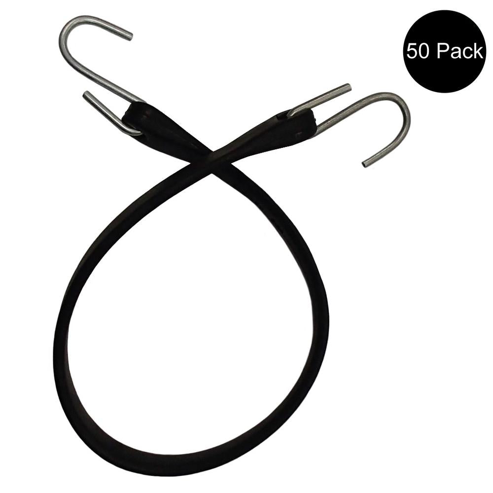(50) 21" Black RUBBER TARP STRAPS Flatbed Truck Trailer Bungee Cord ...