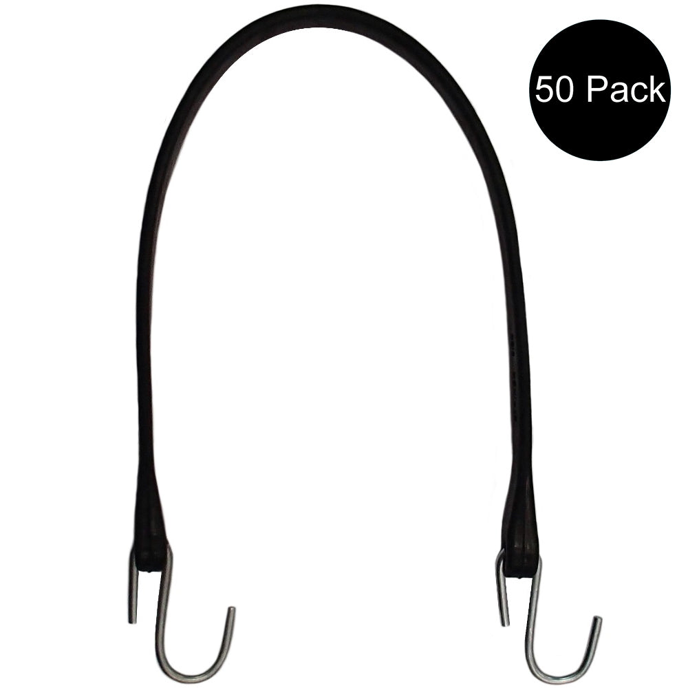 (50) 21" Black RUBBER TARP STRAPS Flatbed Truck Trailer Bungee Cord ...