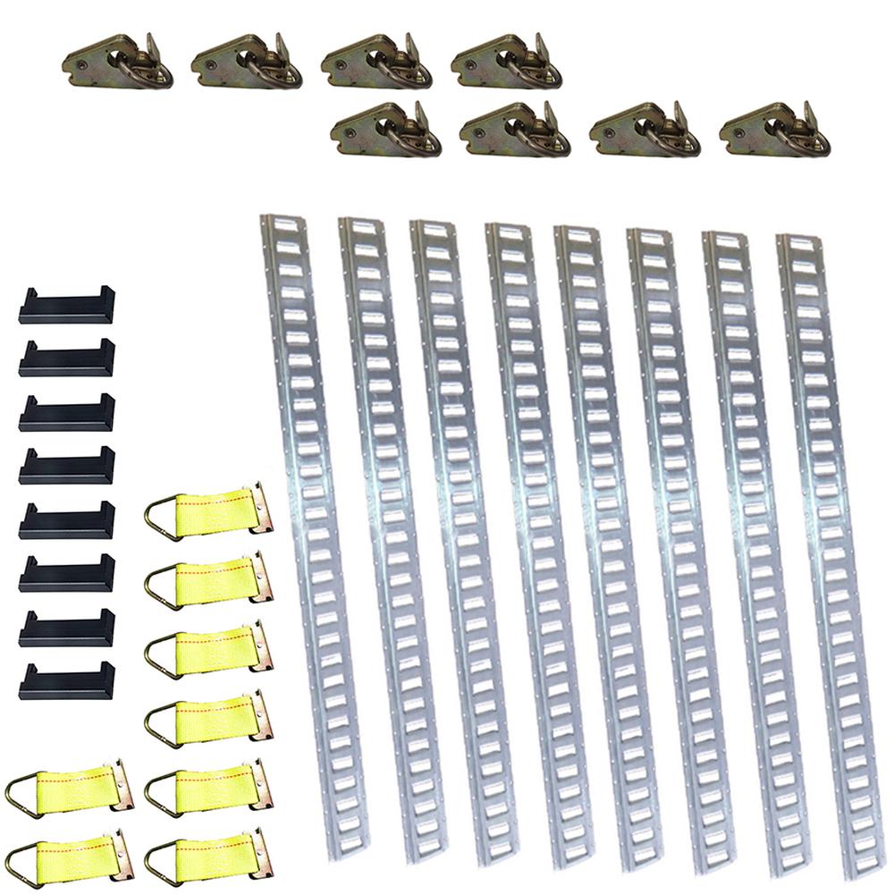32 Piece E-Track Kit For Rope Tie Off Enclosed Trailer Cargo Tie Down ...