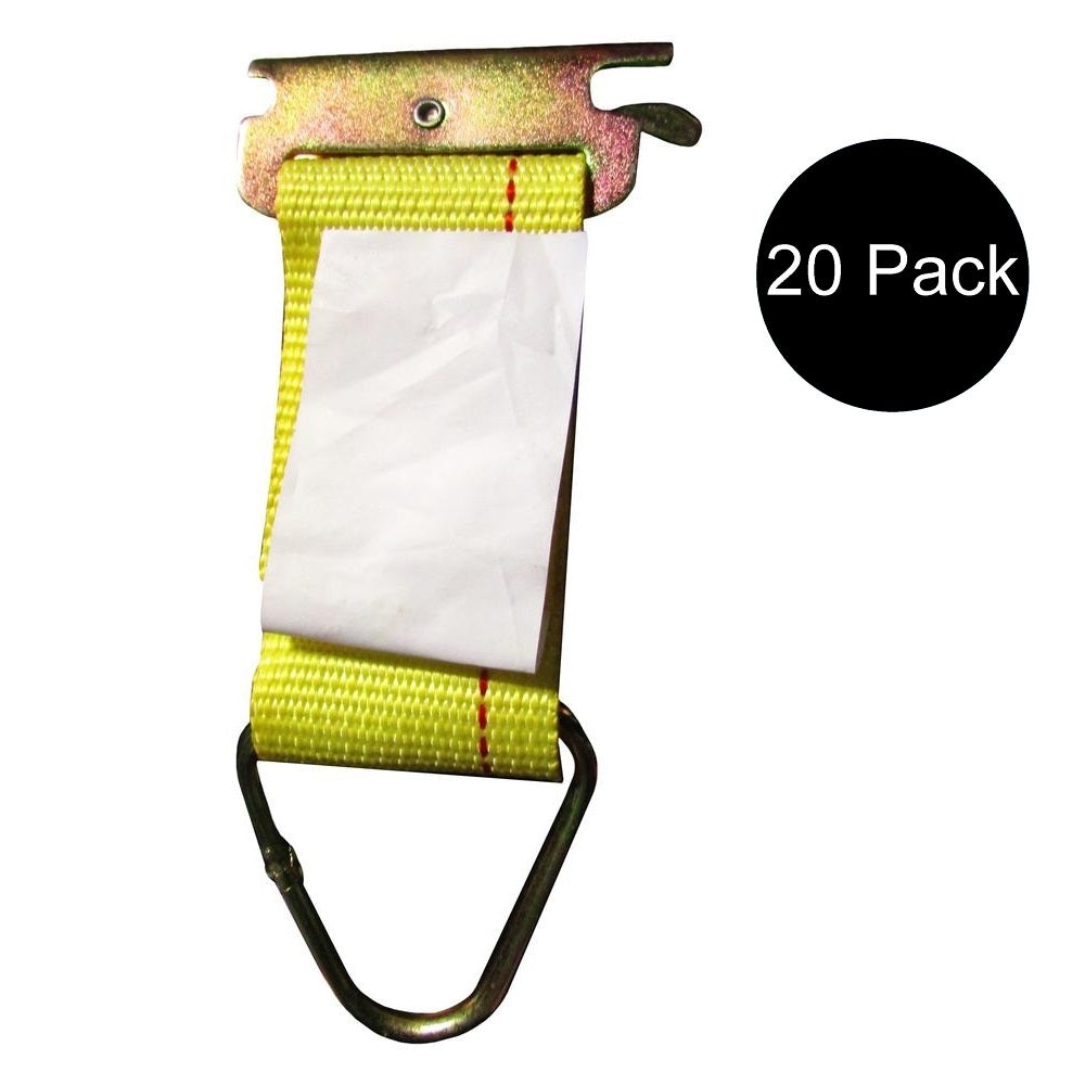 Set of (20) E-Track Clip D-Ring Rope Cargo Tie-Down Vans Flat Beds ...