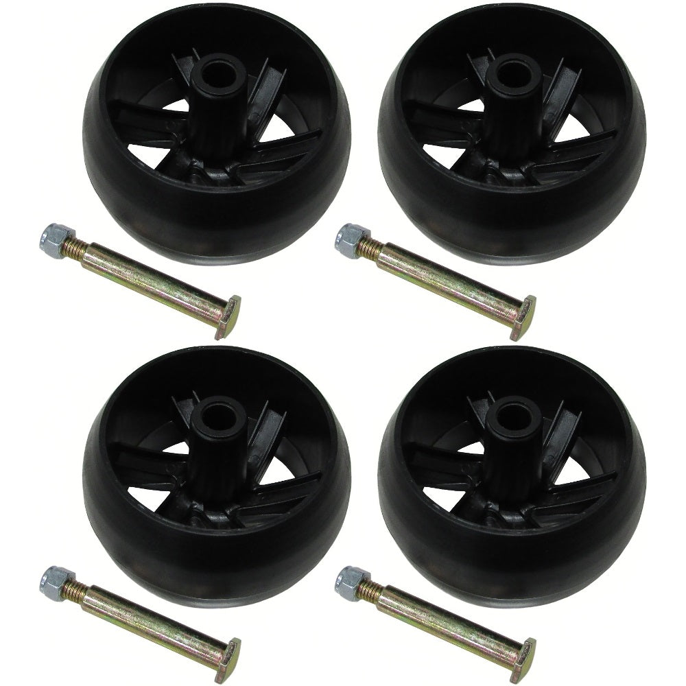 (Pack of 4) Smooth Deck Wheel with Bolt, Nut Fits Husqvarna 589527301 ...